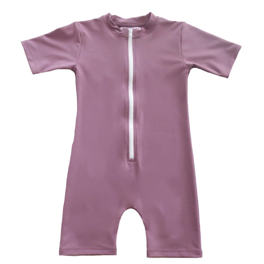 Noe STAR sunsuit S/S - heather - Petit Crabe
