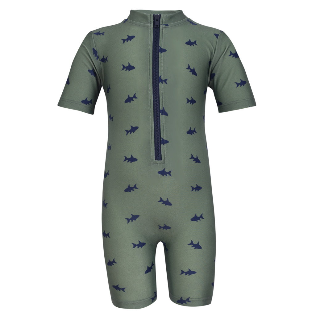 Natsu sunsuit S/S - army-fish - Petit Crabe