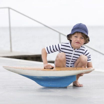 Natsu sunsuit S/S - white-blue - Petit Crabe
