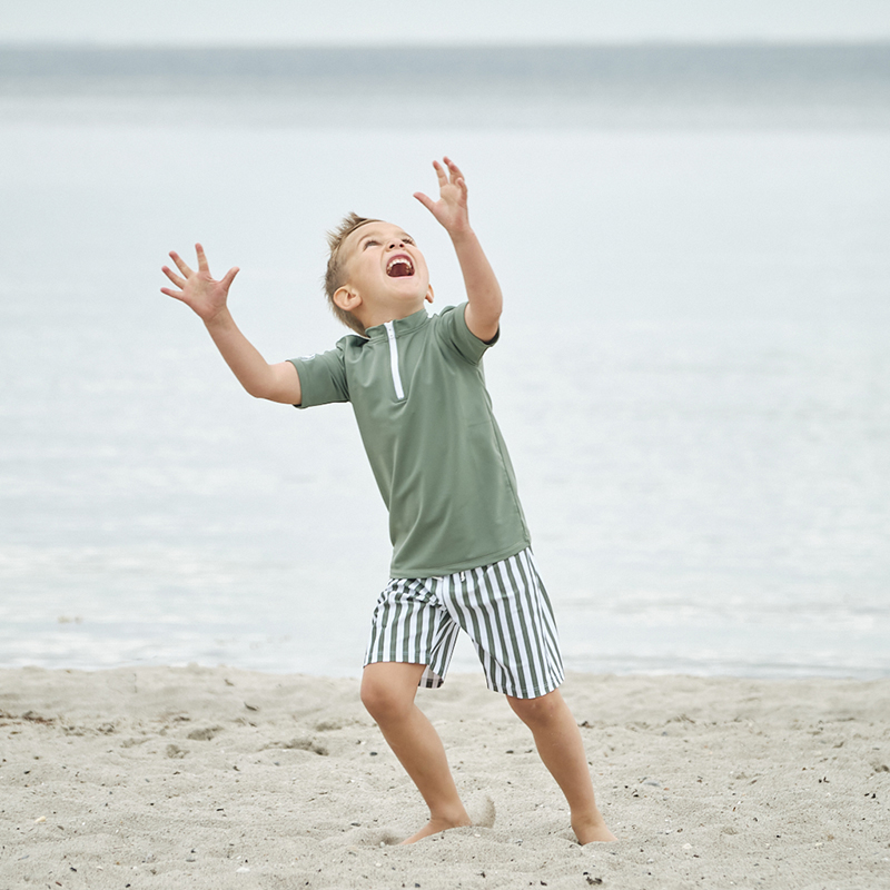 Alex Swim shorts - army-stripes - Petit Crabe