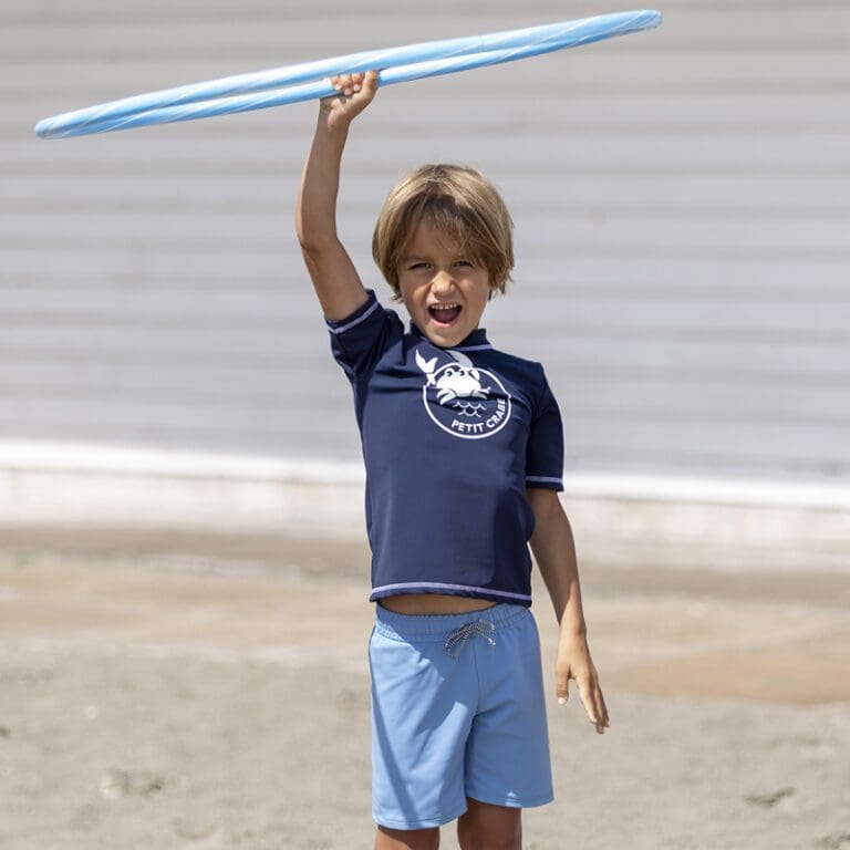 Alex Swim shorts - dusty-blue - Petit Crabe