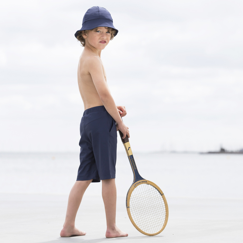 Mads Long swim shorts - blue - Petit Crabe