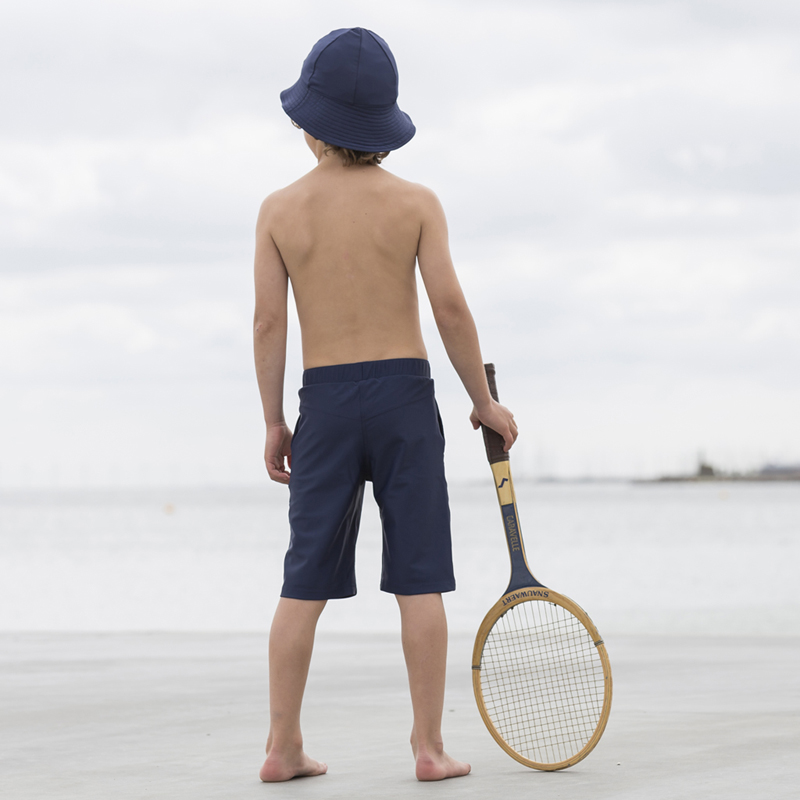 Mads Long swim shorts - blue - Petit Crabe