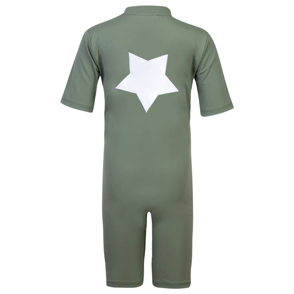 Noe STAR sunsuit S/S - army - Petit Crabe