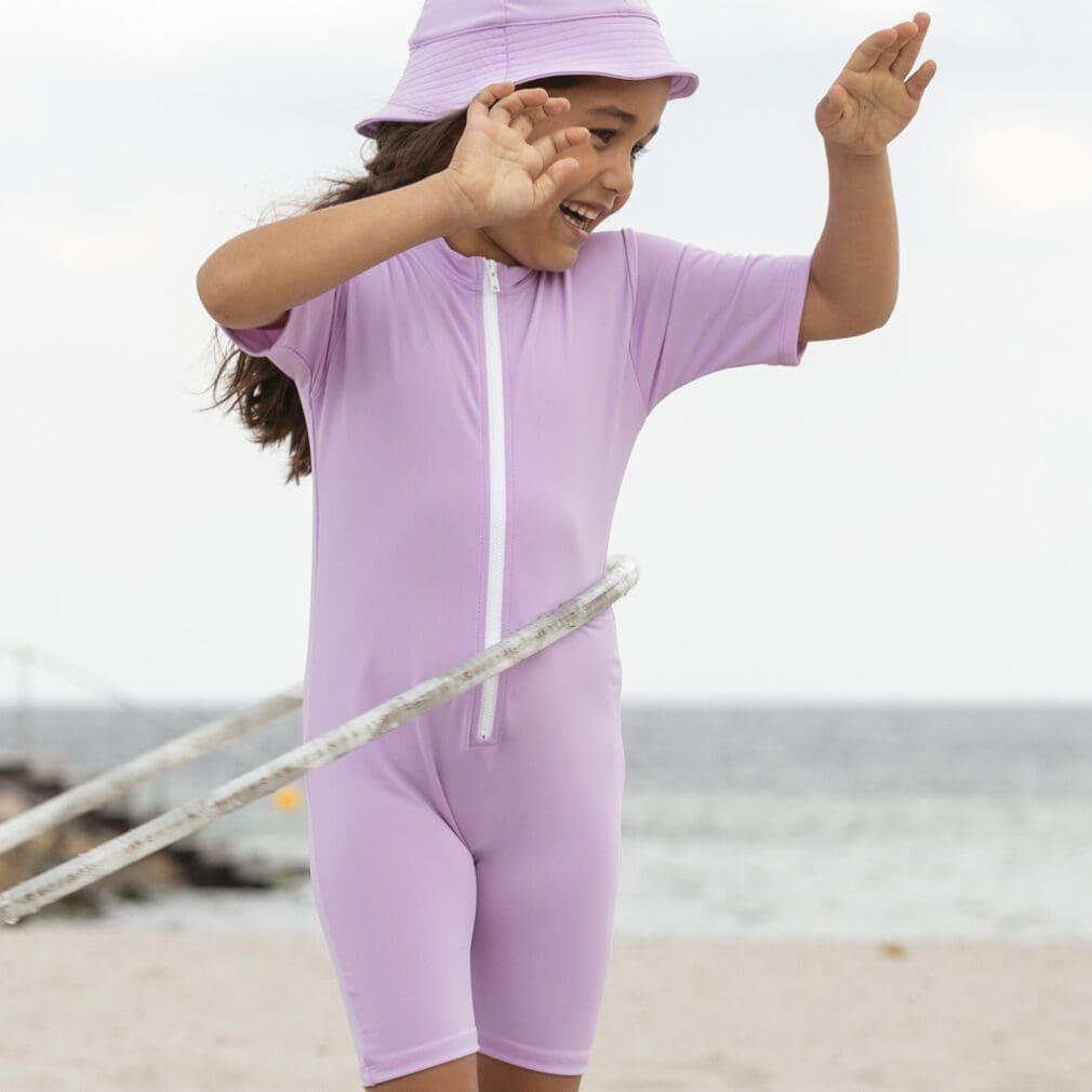 Noe STAR sunsuit S/S - mauve - Petit Crabe