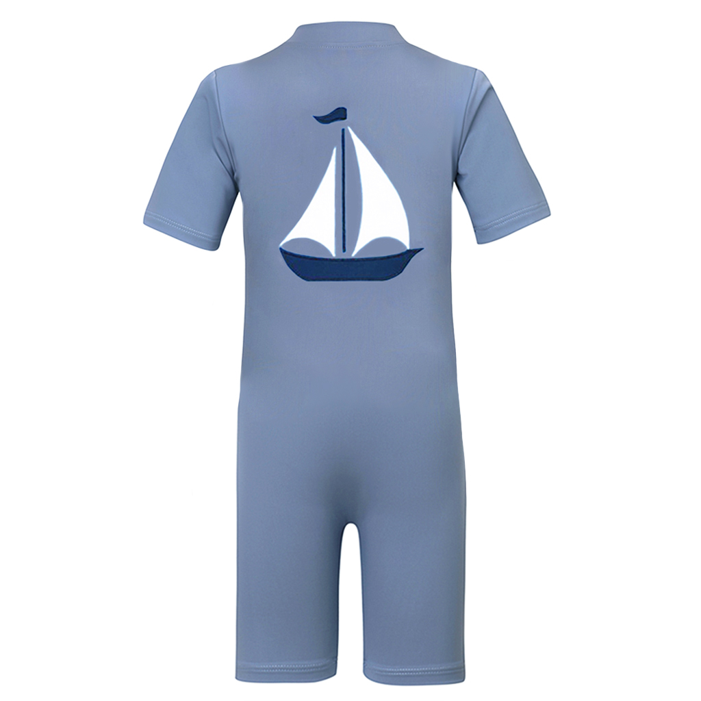 Noe BOAT sunsuit S/S - midnight-fog - Petit Crabe