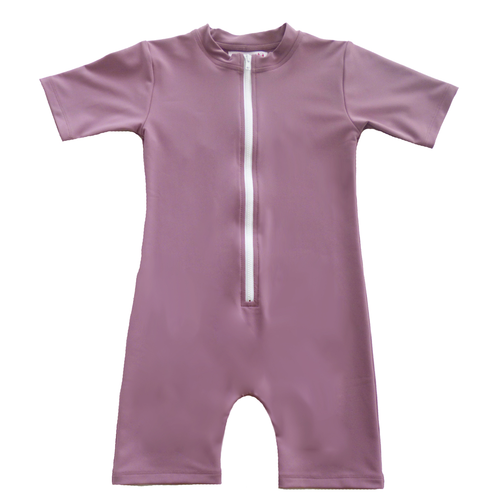 Noe CHERRY Sunsuit S/S - heather - Petit Crabe