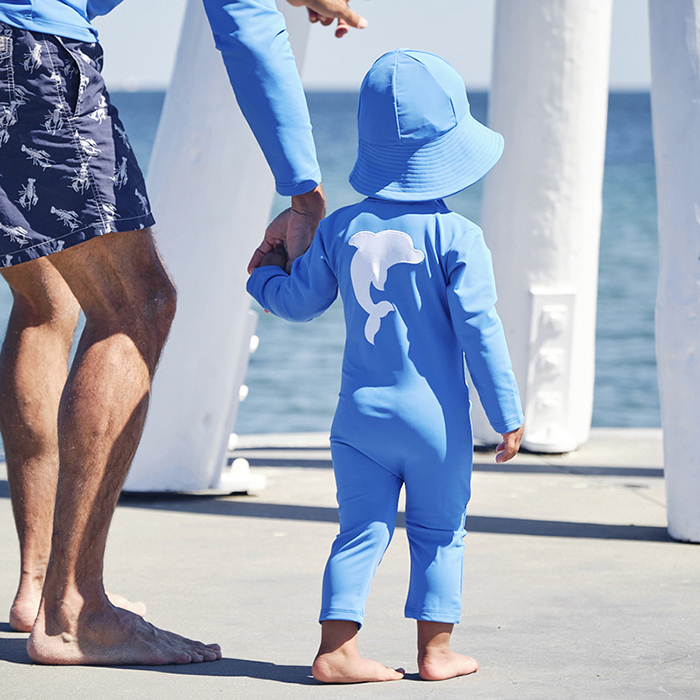 Lou DOLPHIN Sunsuit L/S - azure - Petit Crabe