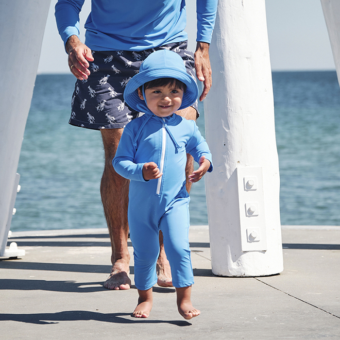 Lou DOLPHIN Sunsuit L/S - azure - Petit Crabe