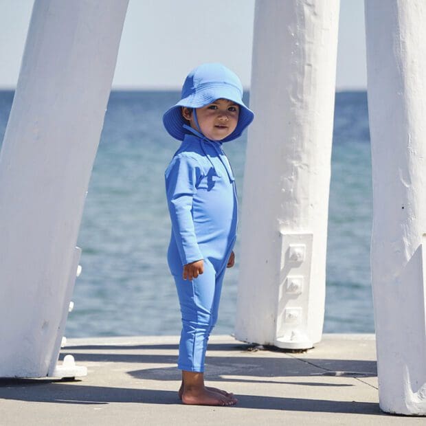 Lou DOLPHIN Sunsuit L/S - azure - Petit Crabe