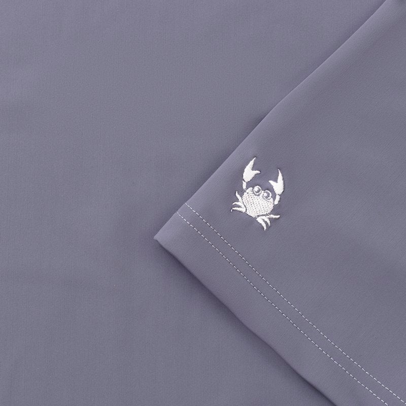 Man Swimshirt S/S with round neck - midnight-fog - Petit Crabe