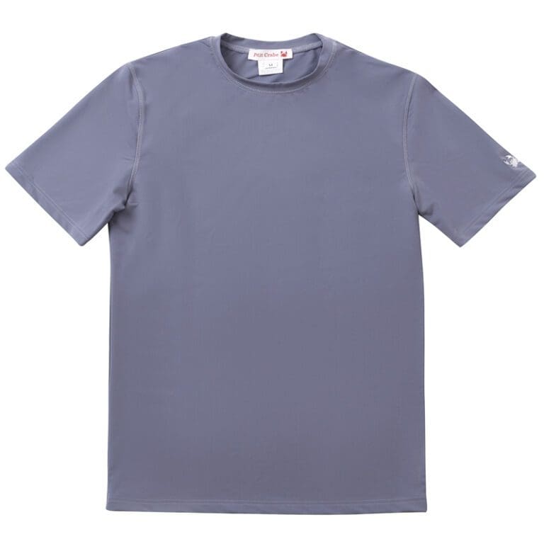 Man Swimshirt S/S with round neck - midnight-fog - Petit Crabe