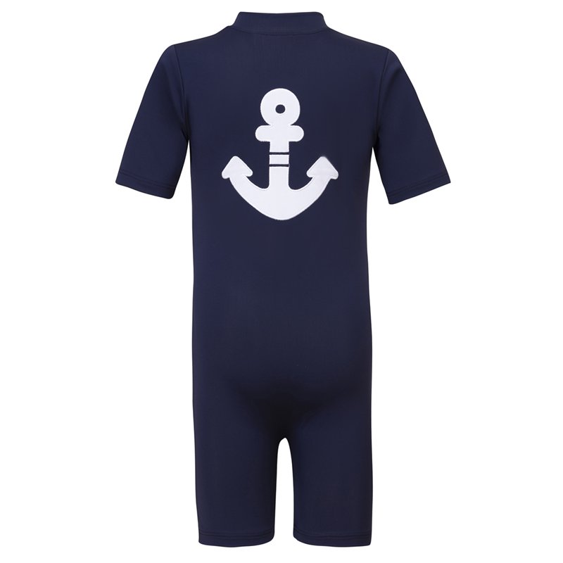 Noe ANCHOR sunsuit S/S - blue - Petit Crabe