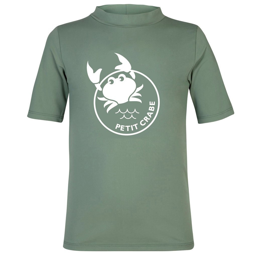 Milou Logo Swim Shirt S/S - army - Petit Crabe