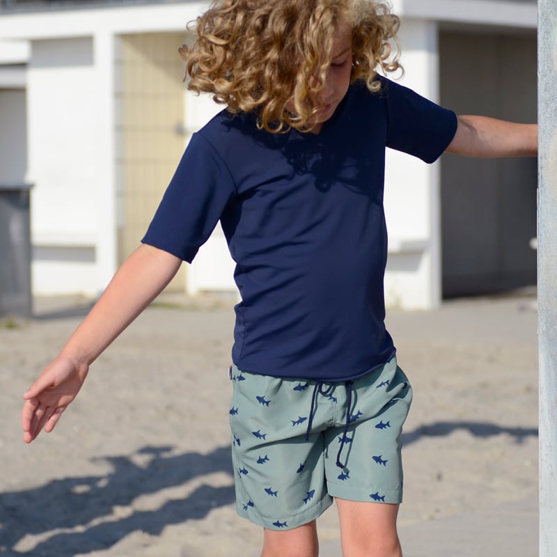 Boardie Swim Shorts - army-fish - Petit Crabe