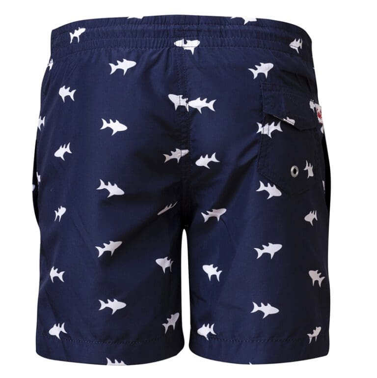 Boardie Swim Shorts - blue-ocean-fish - Petit Crabe