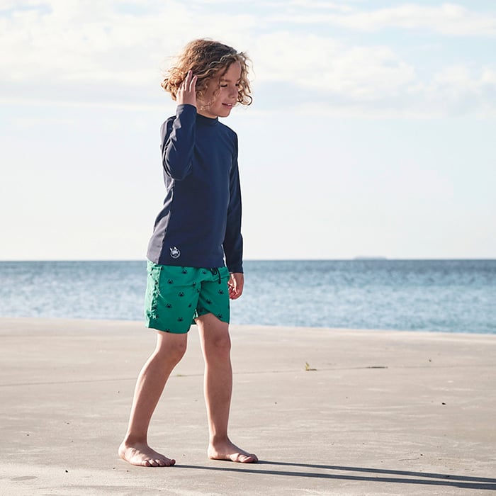 Boardie Swim Shorts - green-crab - Petit Crabe