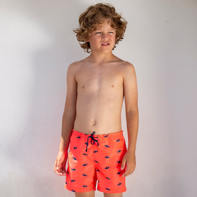Boardie Swim Shorts - neon-ocen-fish - Petit Crabe