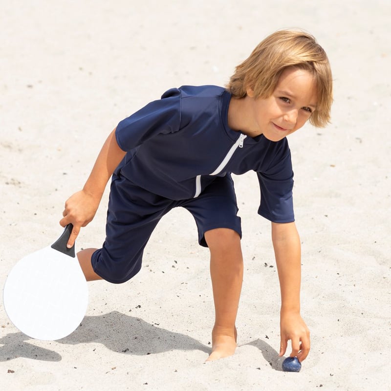 Noe BASIC UV-sunsuit S/S - blue - Petit Crabe