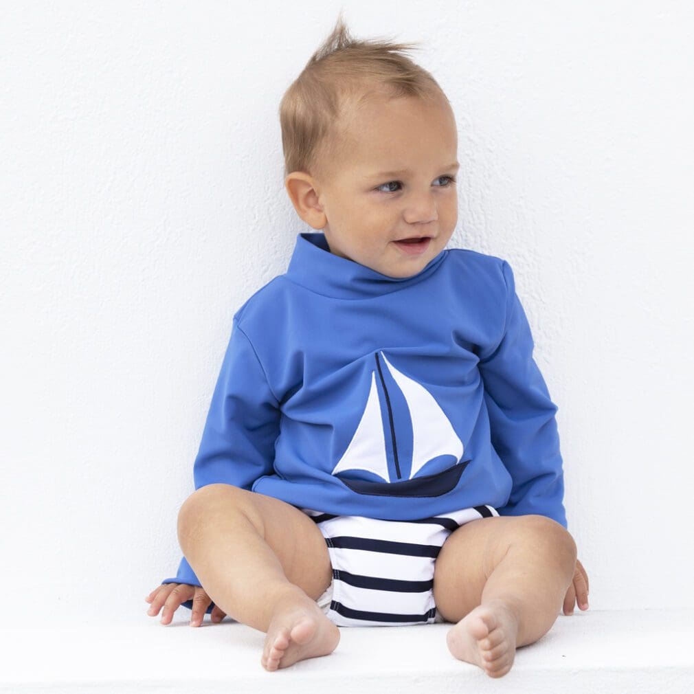 Casey BOAT turtleneck - sapphire - Petit Crabe