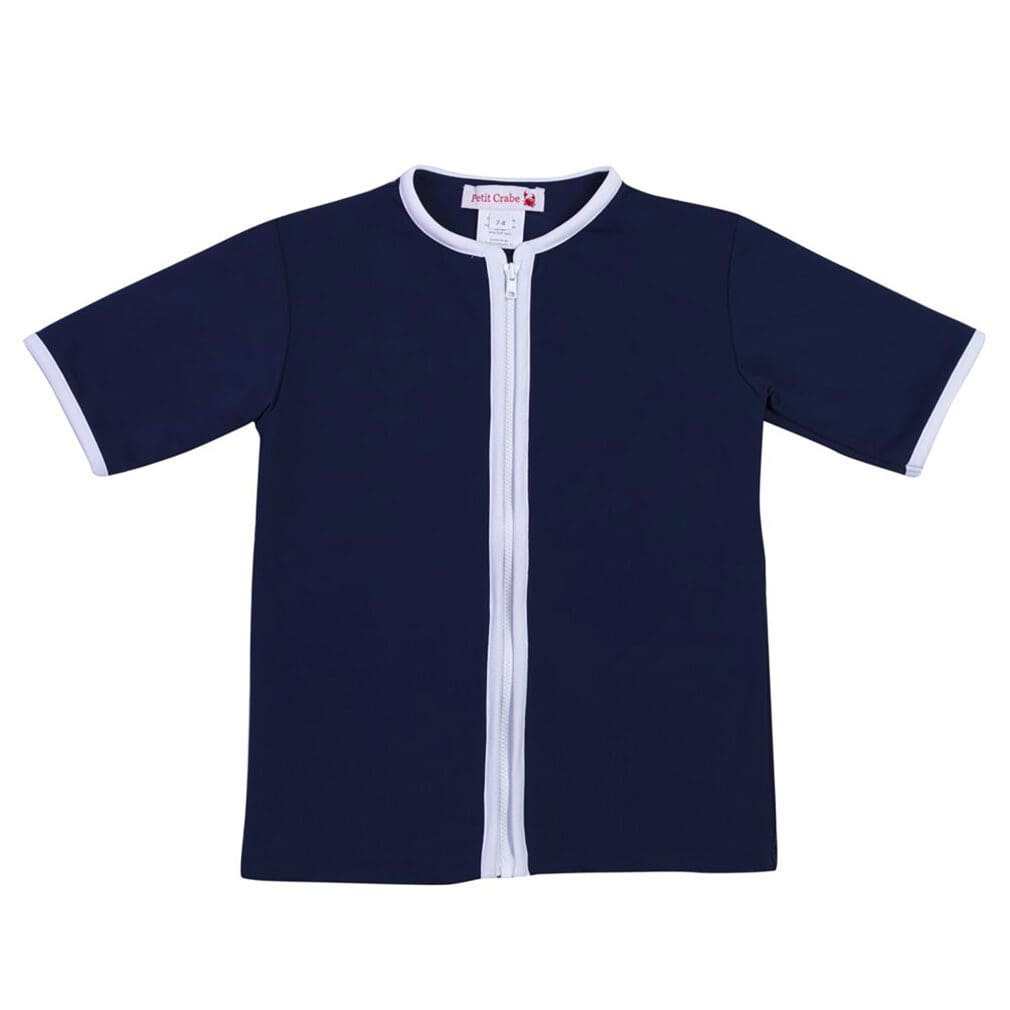 Salo DOLPHIN Zipper swim shirt - blue - Petit Crabe