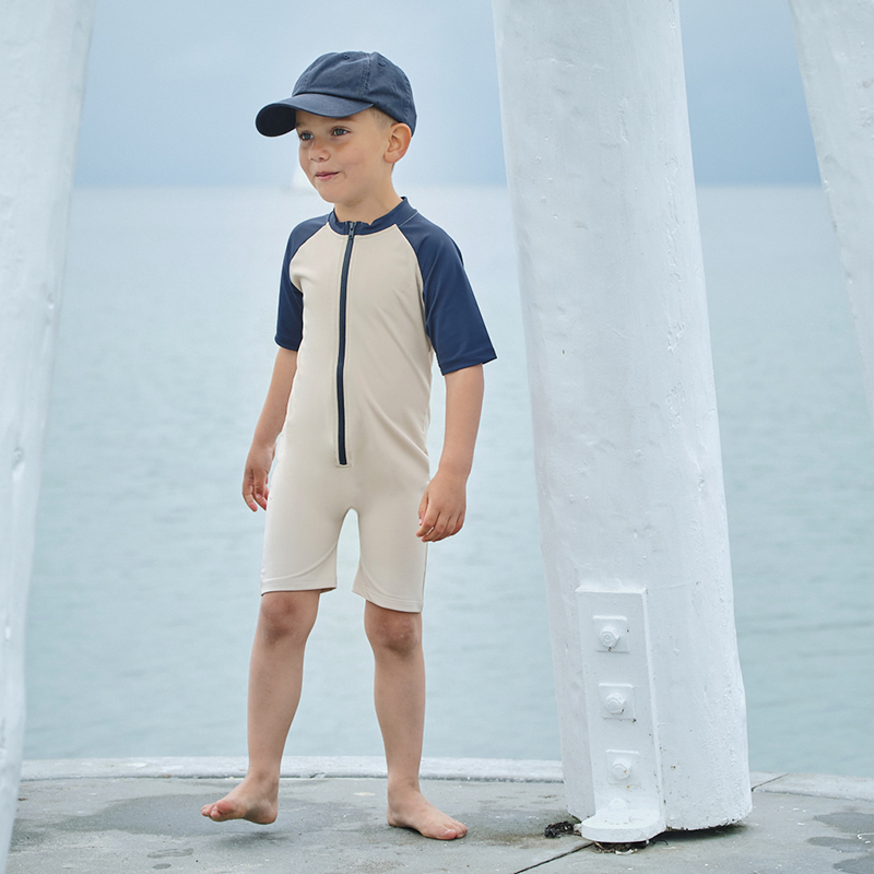Multi Color Sunsuit S/S - latte - Petit Crabe