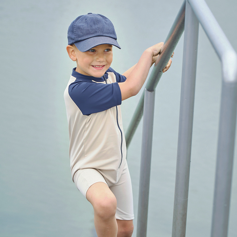 Multi Color Sunsuit S/S - latte - Petit Crabe