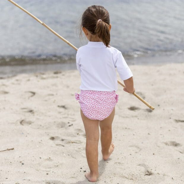 Lea Swim nappy - rose-flowers - Petit Crabe