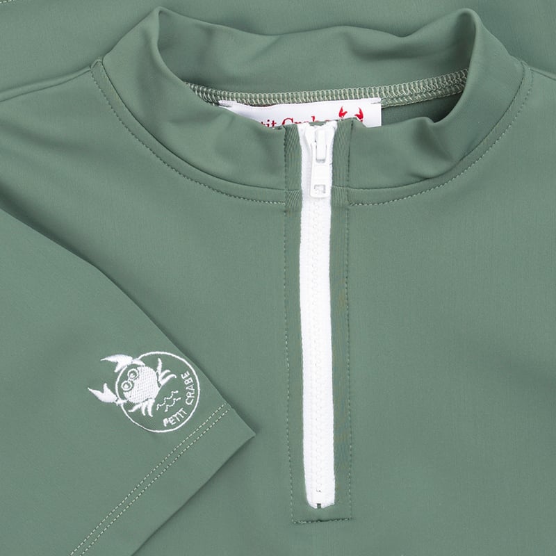 Max Half zip swim shirt S/S - army - Petit Crabe