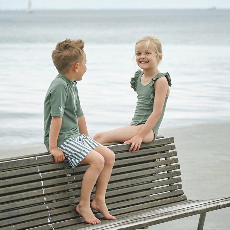 Max Half Zip UV bluse - army - Petit Crabe