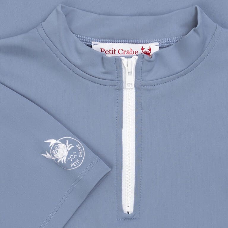 Max Half zip swim shirt S/S - petrol - Petit Crabe
