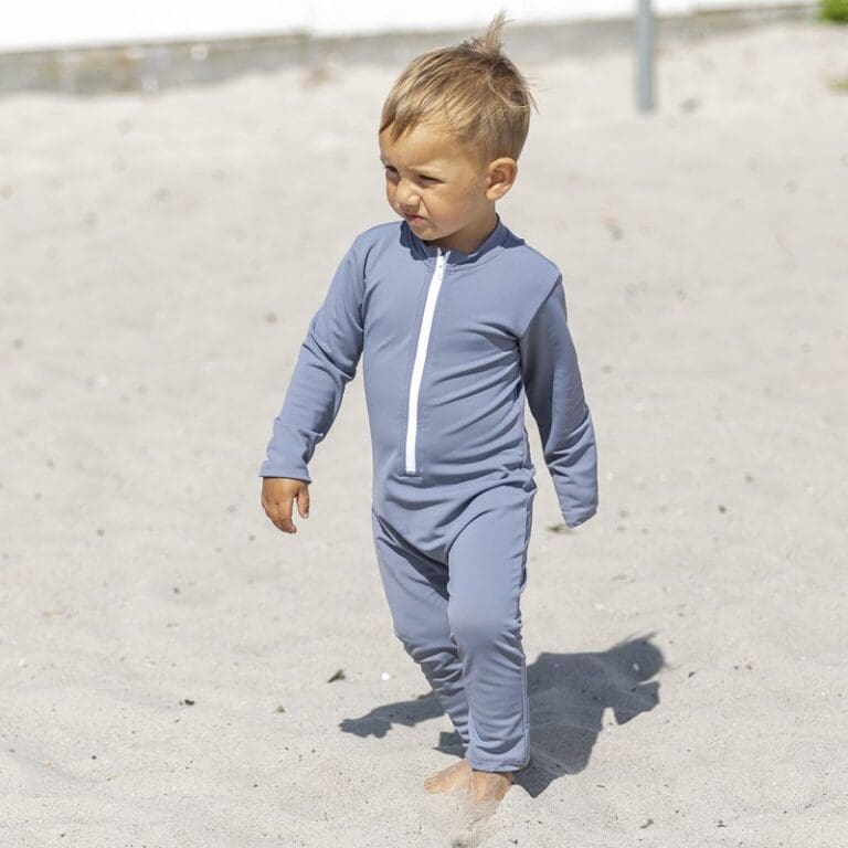 Lou - STAR sunsuit L/S - midnight-fog - Petit Crabe
