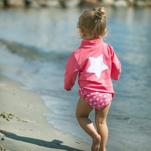 Lea Swim nappy - blossom-white-flowers - Petit Crabe