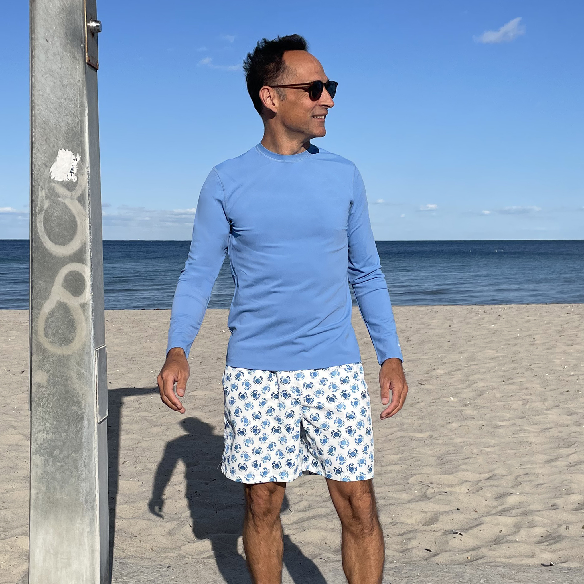 Enzo Man UV-Swimshirt L/S - cornflower - Petit Crabe