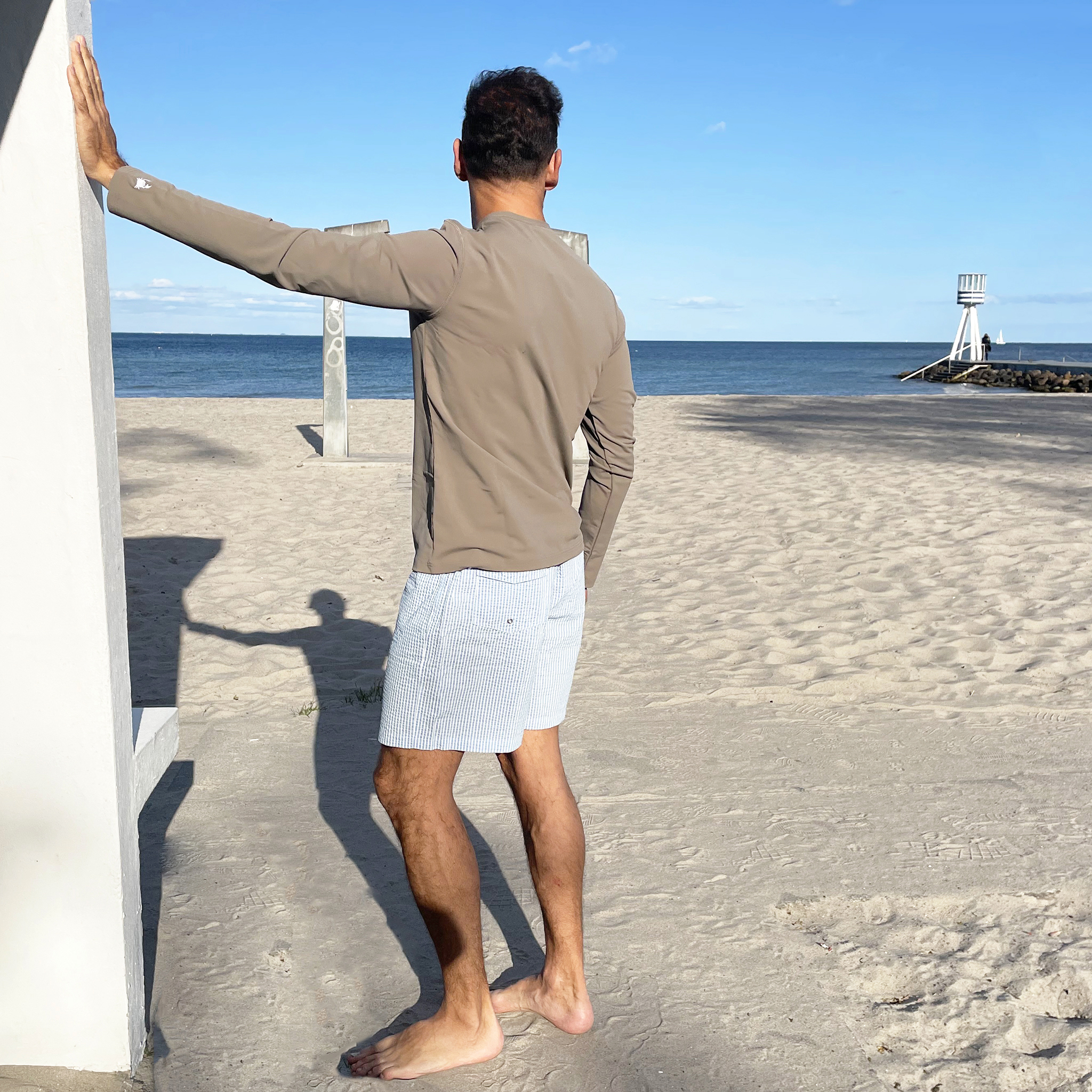 Enzo Man UV-Swimshirt L/S - taupe - Petit Crabe