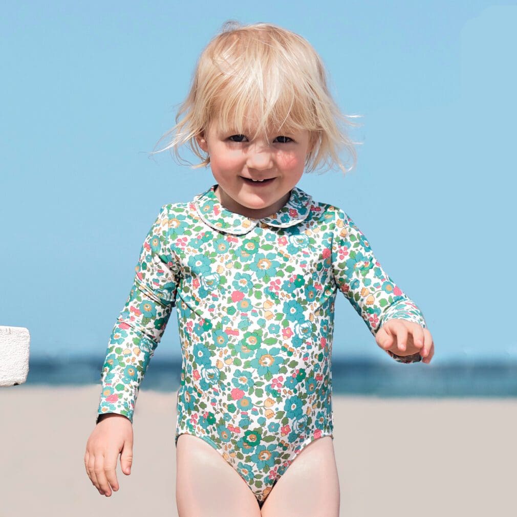 Peeter Pan collar Swimsuit L/S - "betsy D" Made with Liberty fabric ...