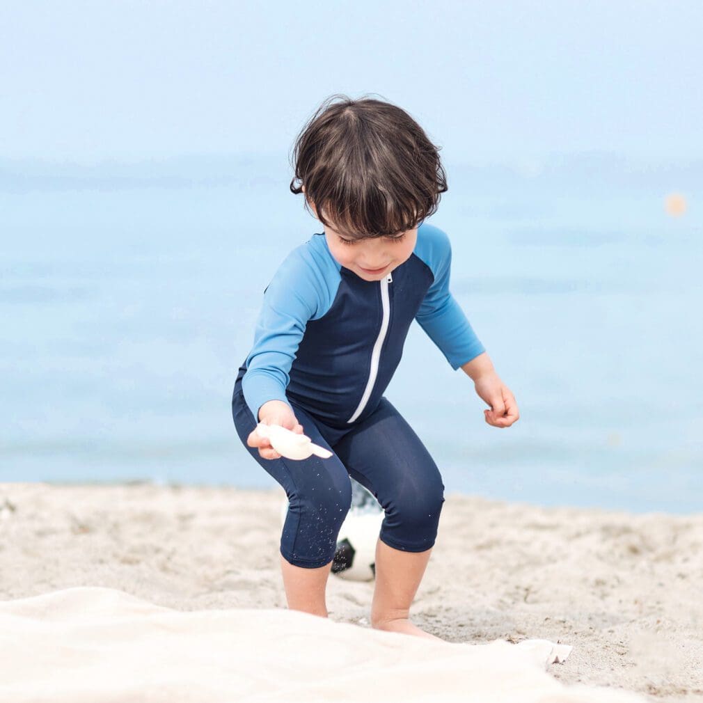 Multi Color UV-Sunsuit L/S - Blue - Petit Crabe
