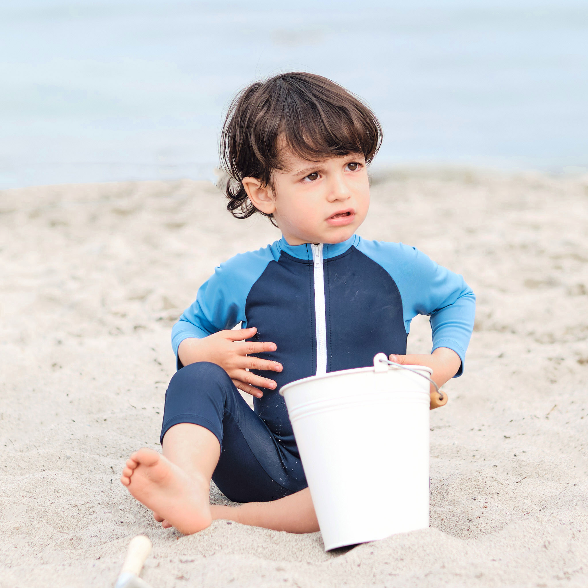 Multi Color UV-Sunsuit L/S - Blue - Petit Crabe