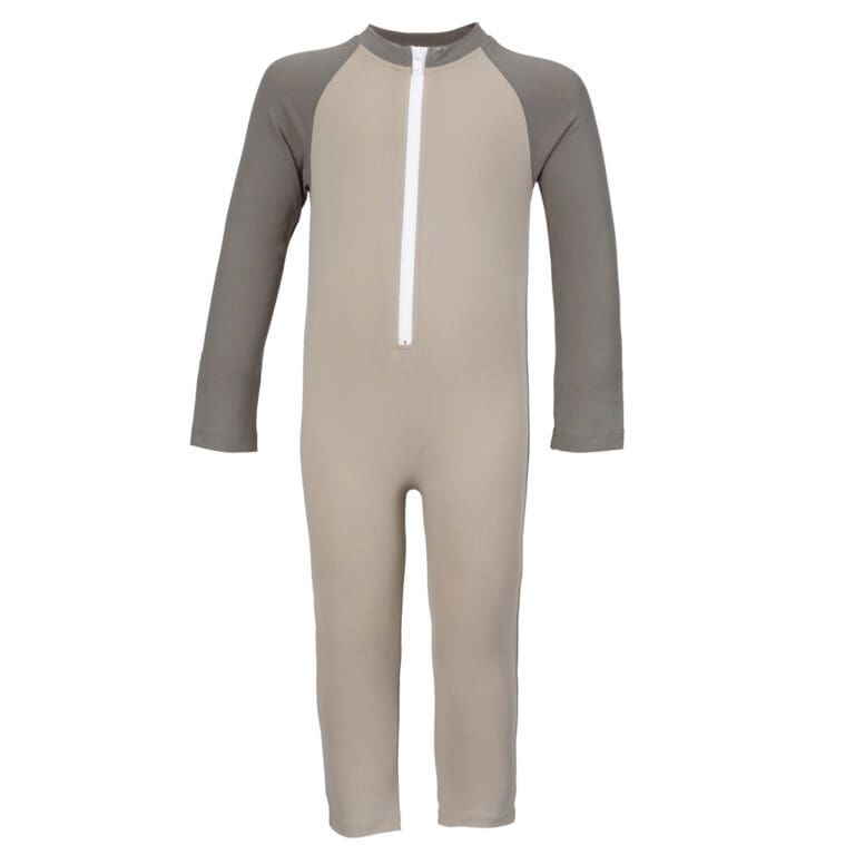 Multi Color sunsuit L/S - cappuccino - Petit Crabe