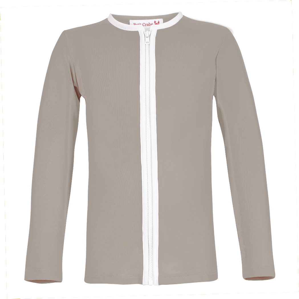 Etoile Zipper UV-swim shirt L/S - taupe - Petit Crabe