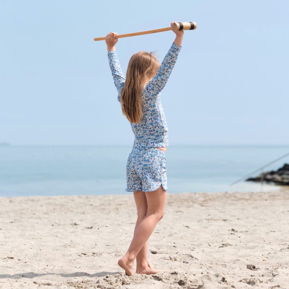 Alexa Swim shorts - “poppy & daisy” Made with Liberty fabric - Petit Crabe