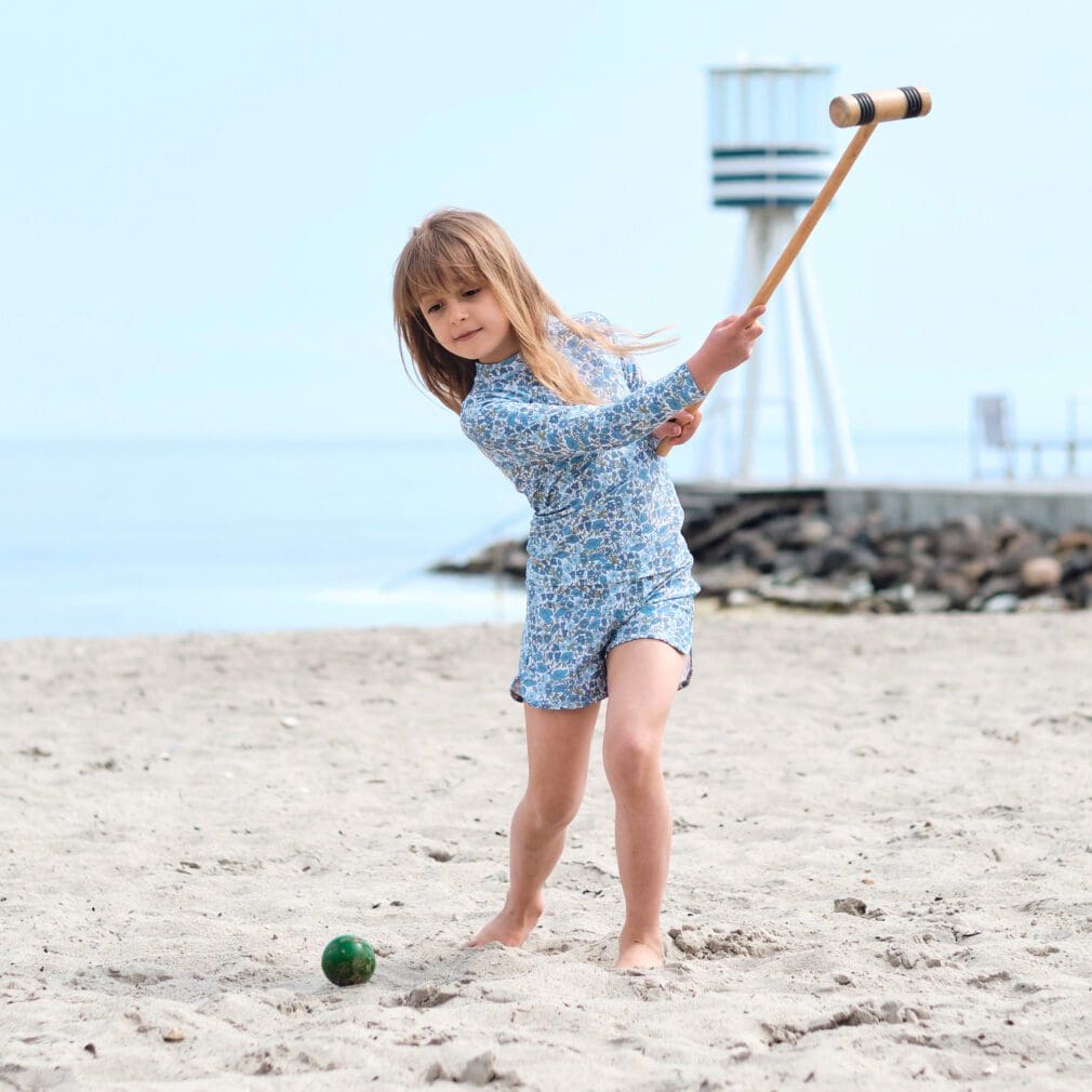 Alexa Swim shorts - “poppy & daisy” Made with Liberty fabric - Petit Crabe
