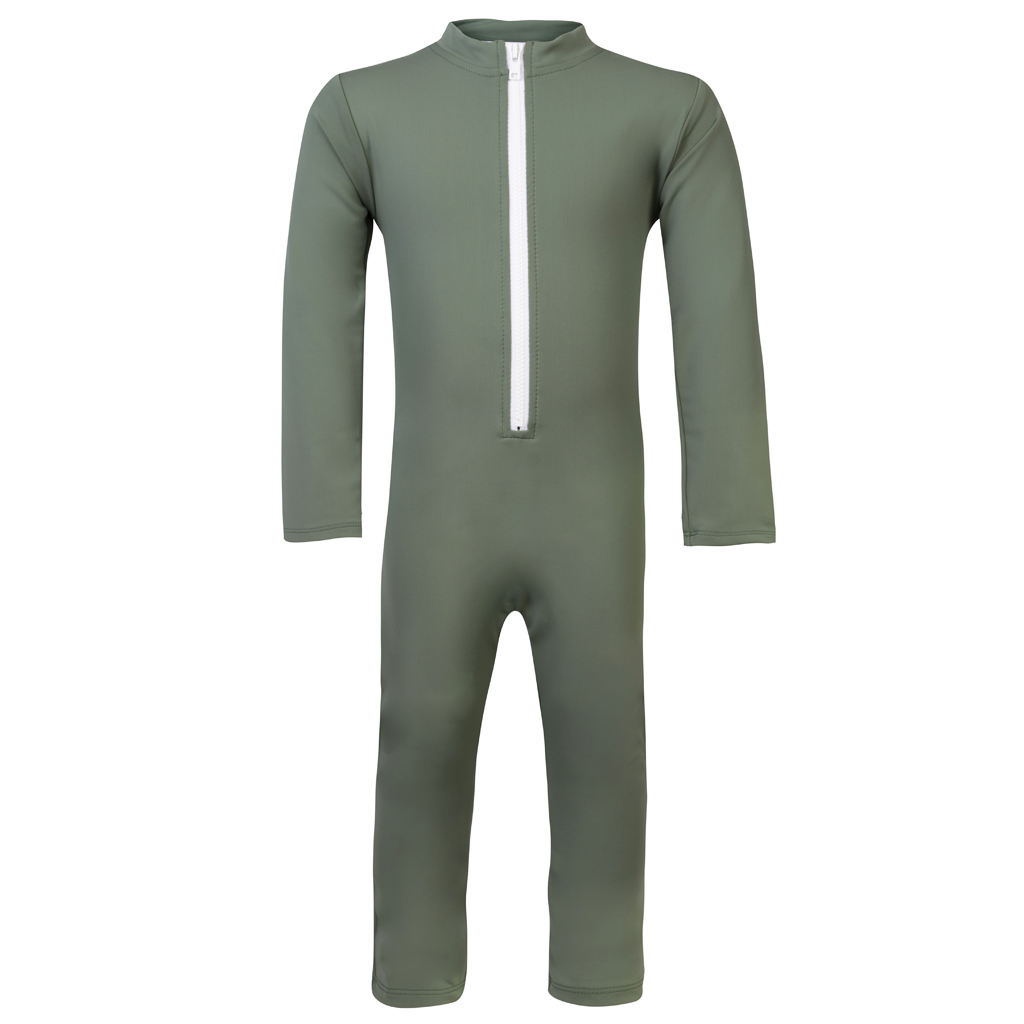 Lou BASIC UV-sunsuit L/S - army - Petit Crabe