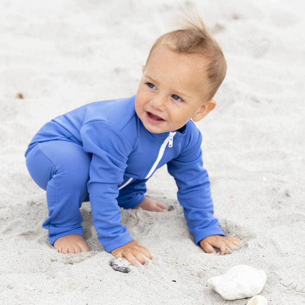 Lou BASIC UV-sunsuit L/S - sapphire - Petit Crabe