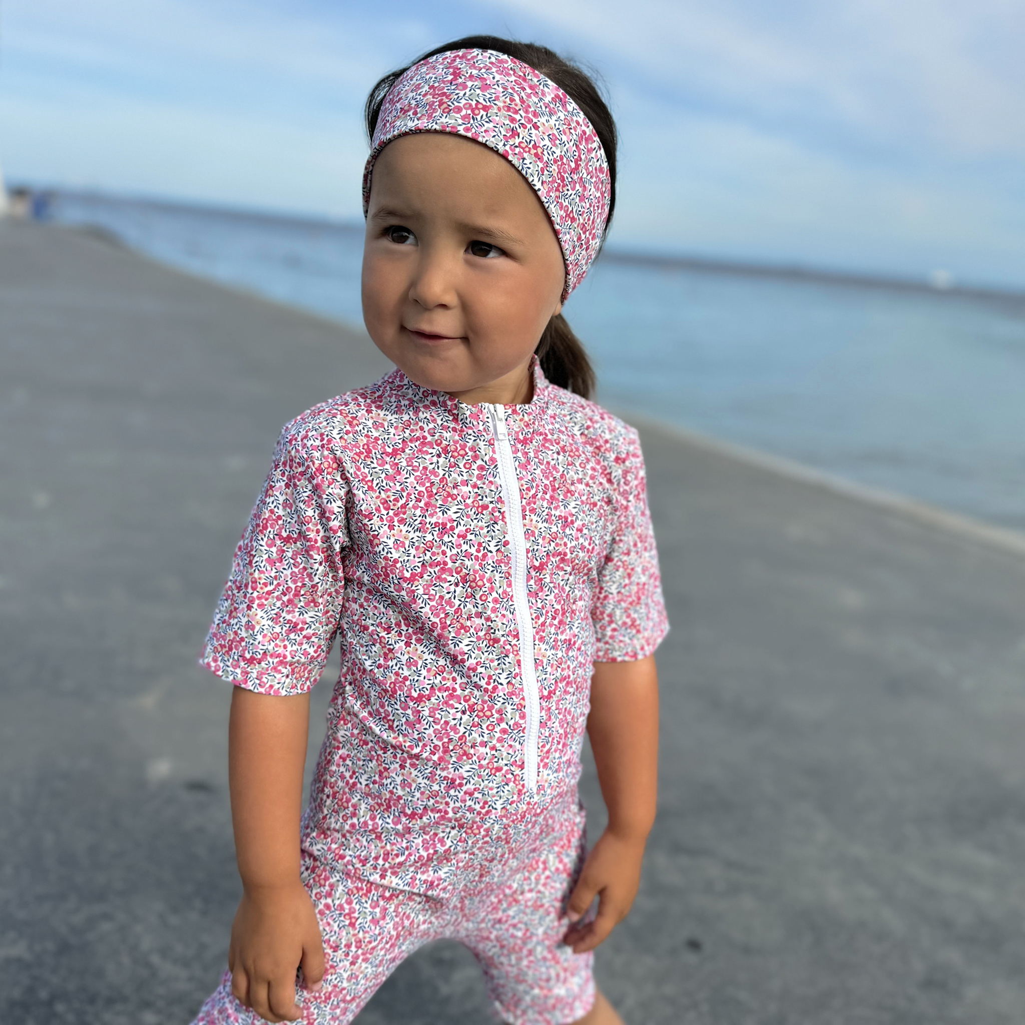 Natsu sunsuit S/S – “wiltshire bud” Made with Liberty fabric - Petit Crabe