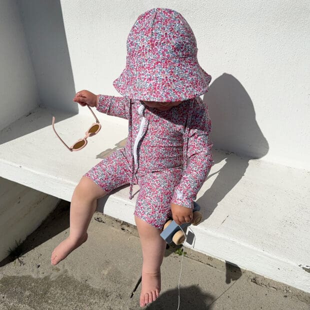 Combi sunsuit – “wiltshire bud” Made with Liberty fabric - Petit Crabe