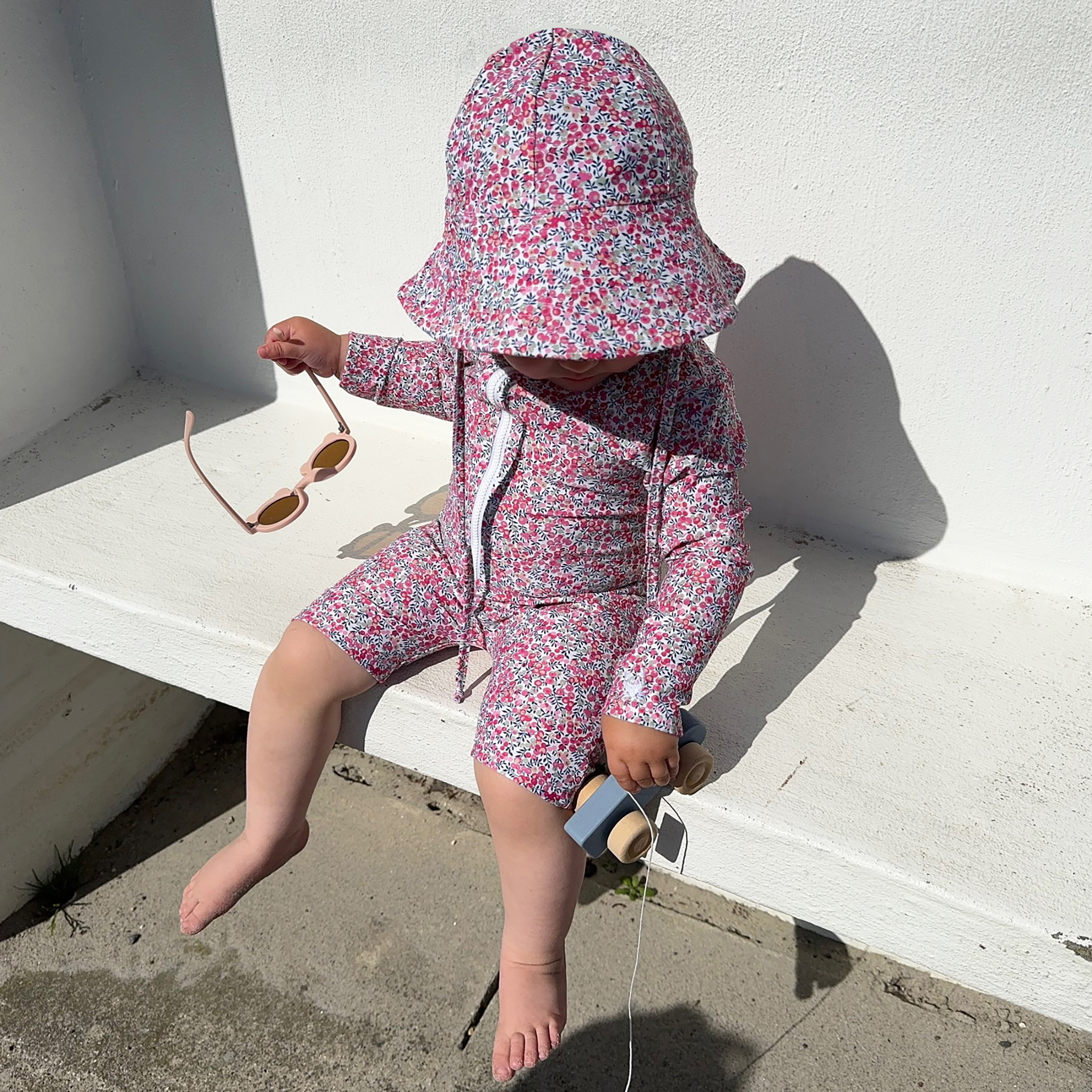 Combi sunsuit – “wiltshire bud” Made with Liberty fabric - Petit Crabe