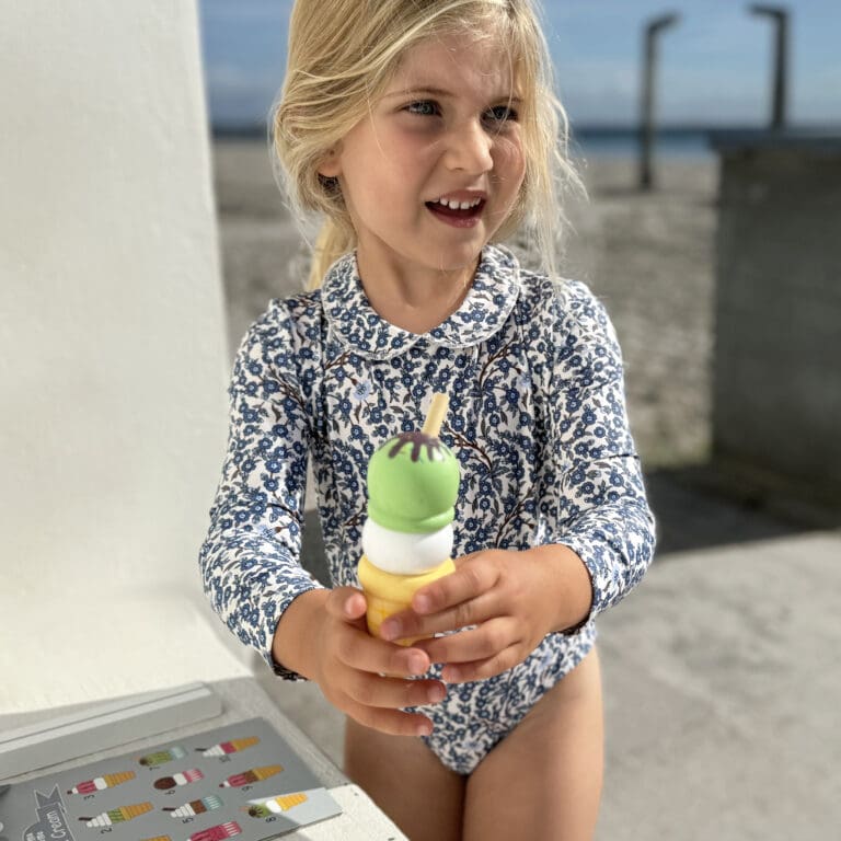 Peeter Pan collar Swimsuit L/S – “empress” Made with Liberty fabric ...