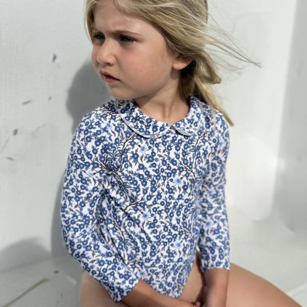 Peeter Pan collar Swimsuit L/S – “empress” Made with Liberty fabric ...