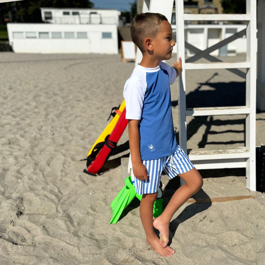 Alex Swim shorts - vertical stripes - Petit Crabe